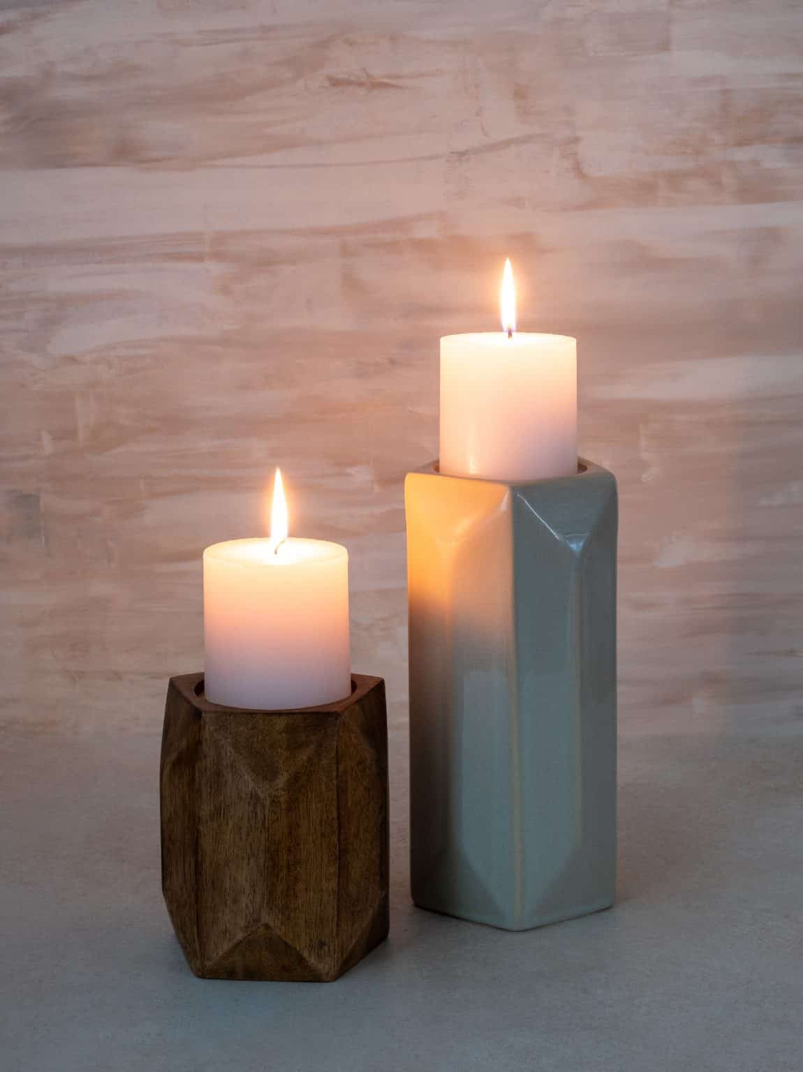 Brass Cutout Twist Taper Candle Holder Set - Be Made