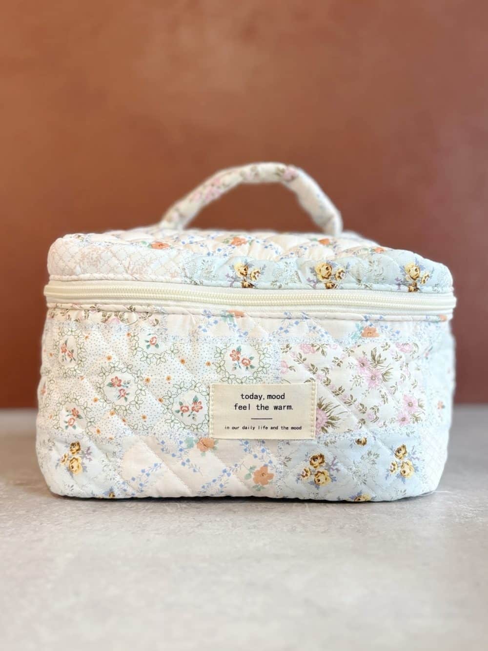 Quilted Floral Makeup Bag – Large - Be Made