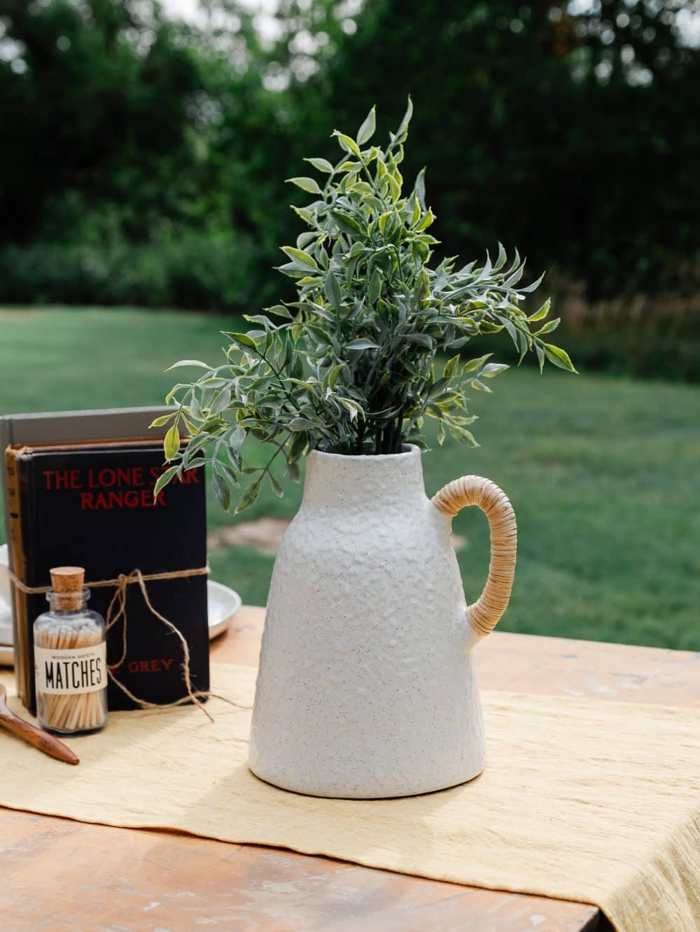 Rattan Wrapped Handle Vase Small - Be Made