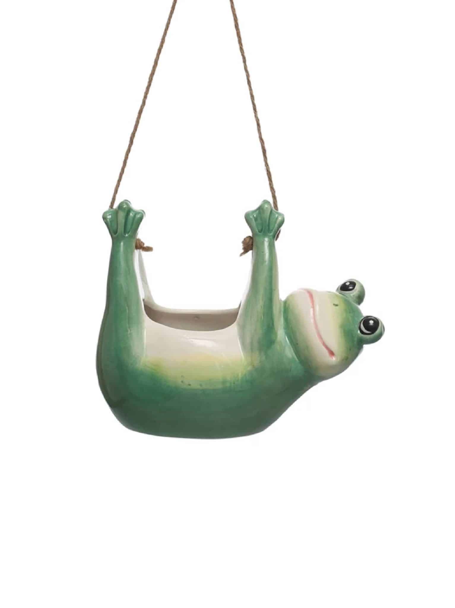 Hanging Ceramic Frog Planter - Be Made